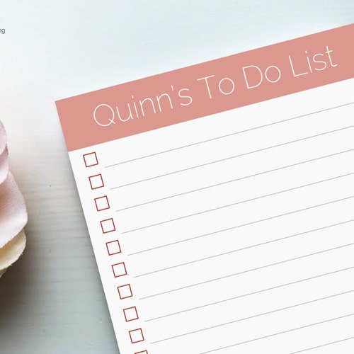 Simple Personalized to Do Checklist Notepad Custom Check Box - Etsy