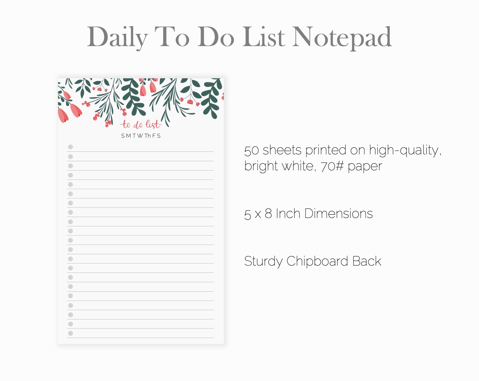 Berry Bliss Magnetic to Do List Notepad | Daily Tasks Checklist Notepad ...