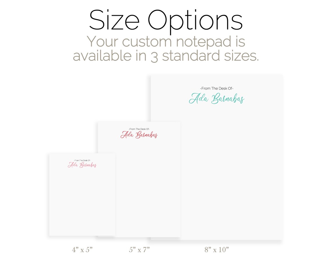 Lined Personalized Notepad From the Desk of | Lined Notepad | Custom ...