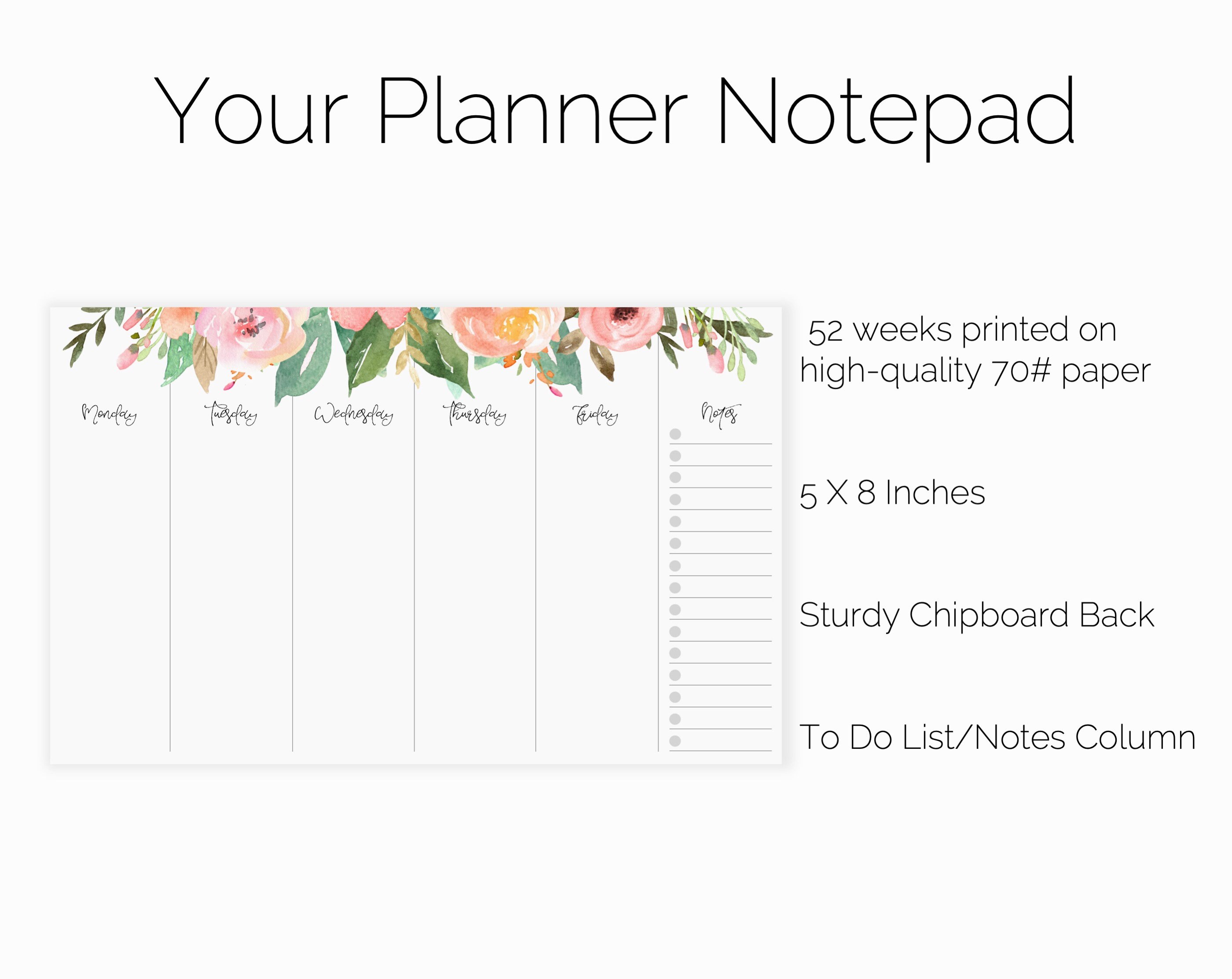 To Do List Floral Weekly Planner Pad Small Weekly Planner - Etsy