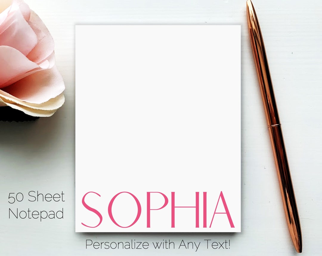 Personalized Notepad With Name Teacher Notepad Custom - Etsy