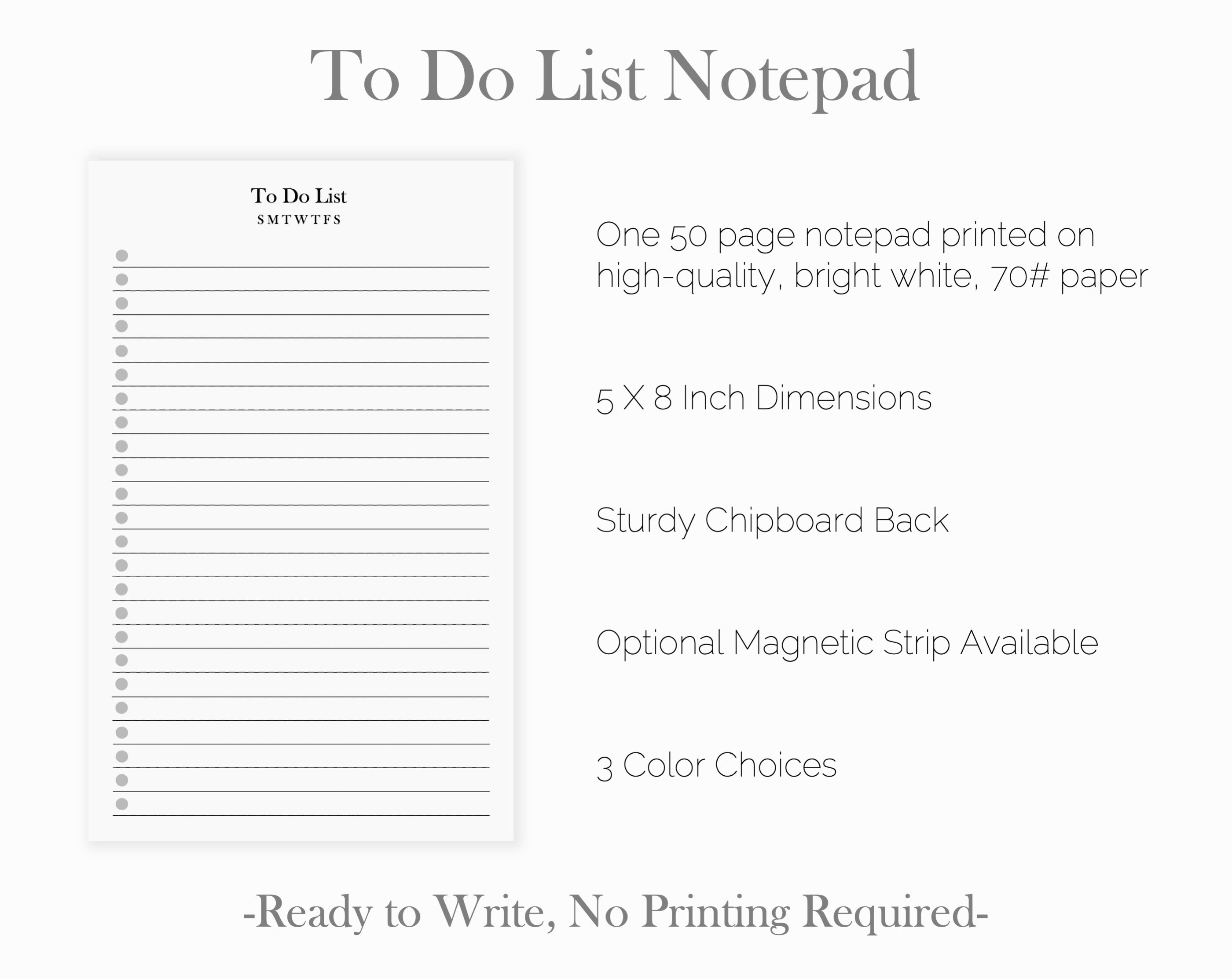 Daily to Do List Notepad Desk Planner With Checkboxes | Etsy