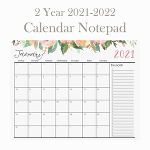 2021 Planner Notepad Set | Notepad Planner Bundle With 2021 Calendar ...