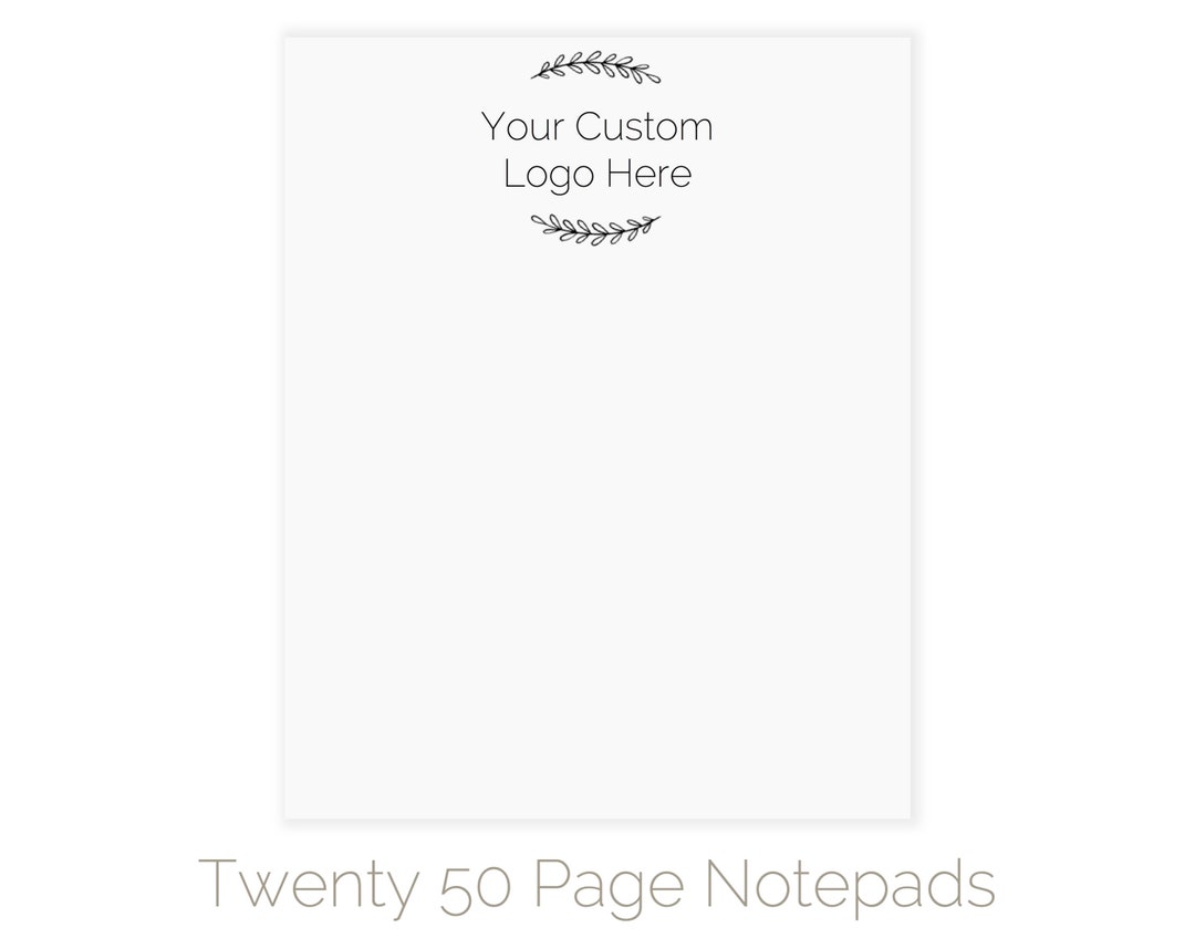 Twenty 20 Custom Logo Notepads for Your Business Your Personalized Logo ...