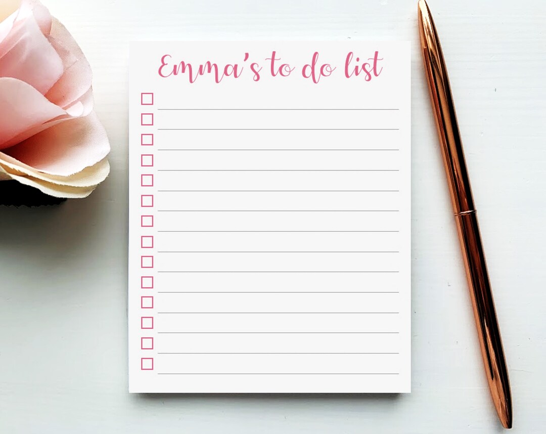 Personalized to Do List Notepad Desk Planner With Checkboxes - Etsy