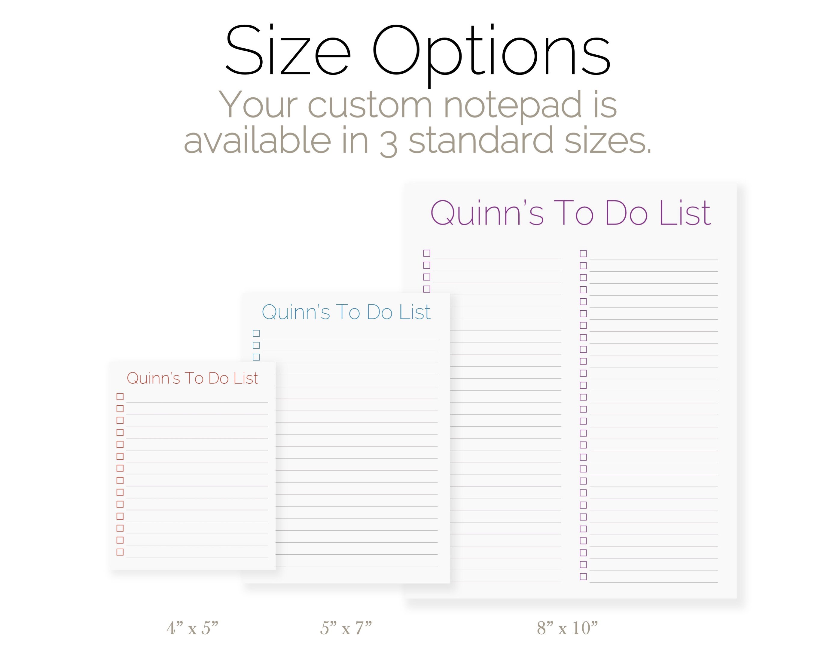 Simple Personalized to Do Checklist Notepad Custom Check Box - Etsy