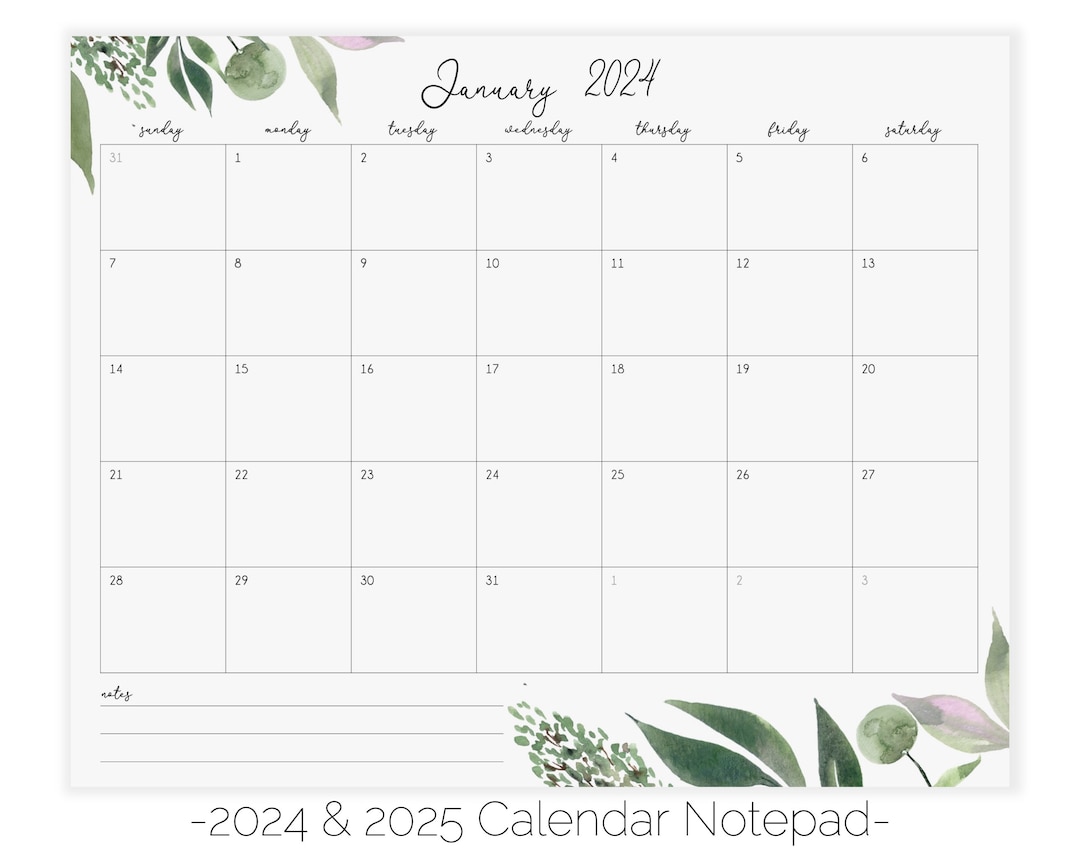 Eucalyptus Leaf Calendar Notepad | 8 X 10 Magnetic Calendar for Fridge ...