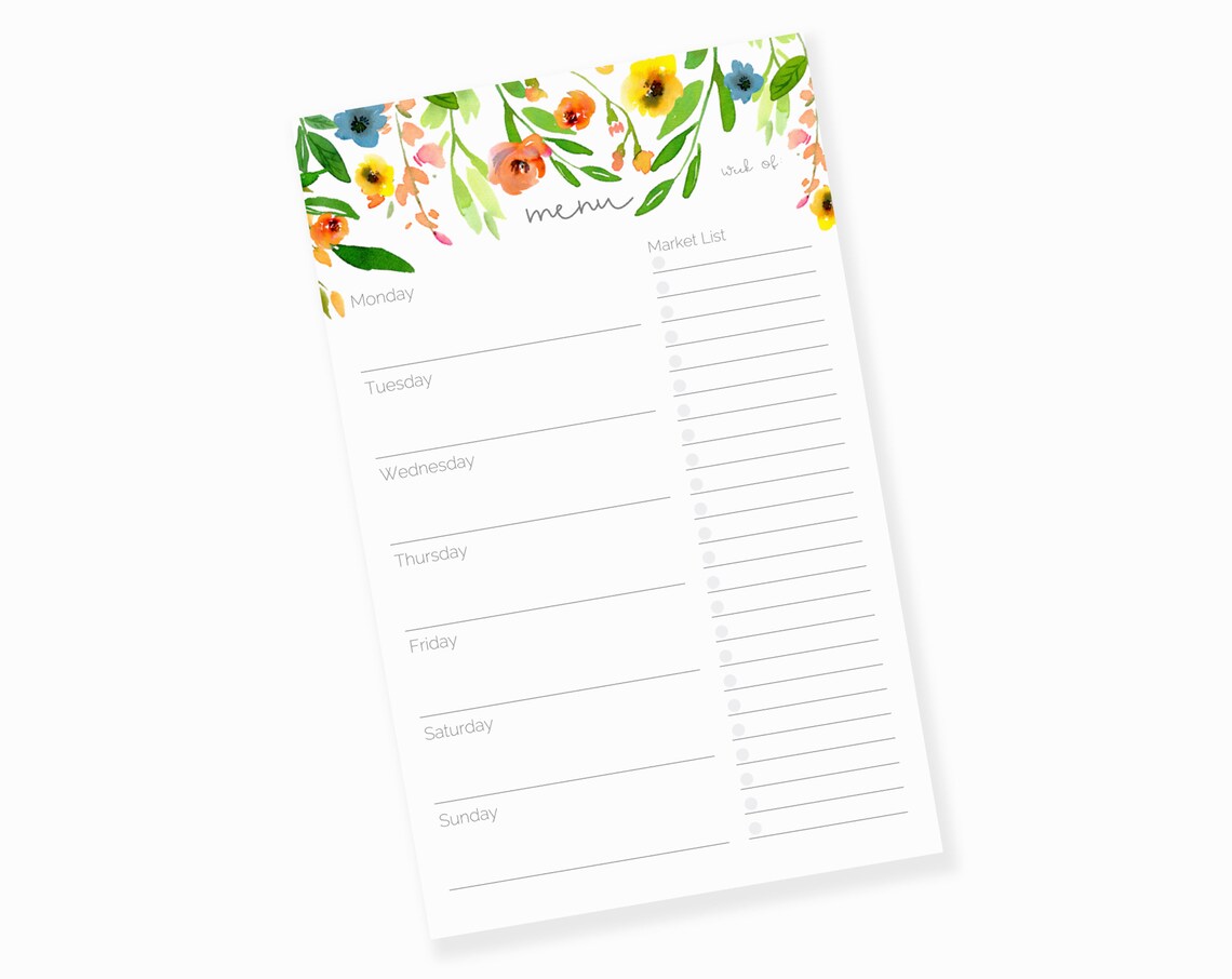 Floral Planner Notepad Bundle | Notepad Planner Set | Spring Flowers ...
