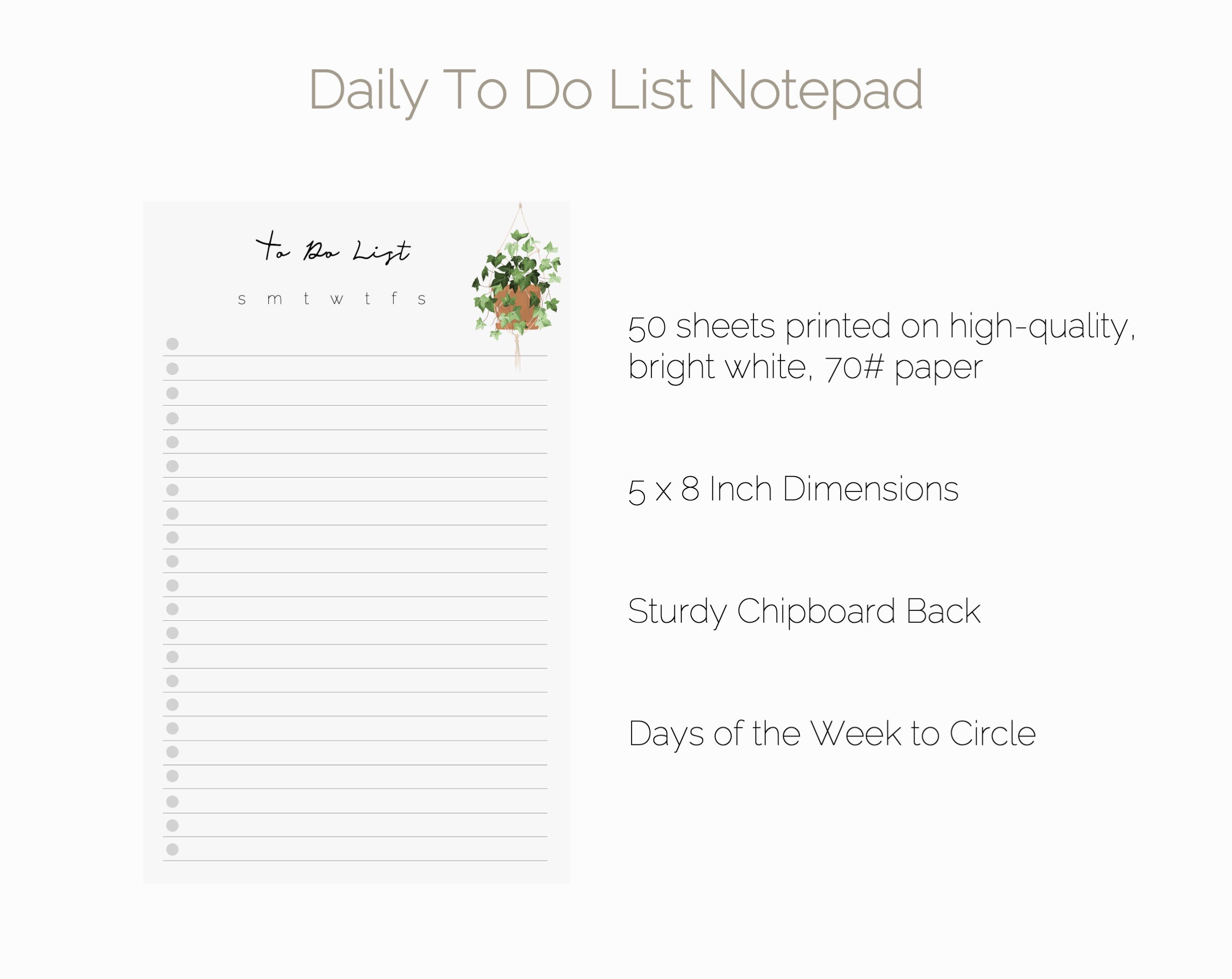 Houseplant to Do List Notepad Magnetic Notepad Daily Tasks | Etsy