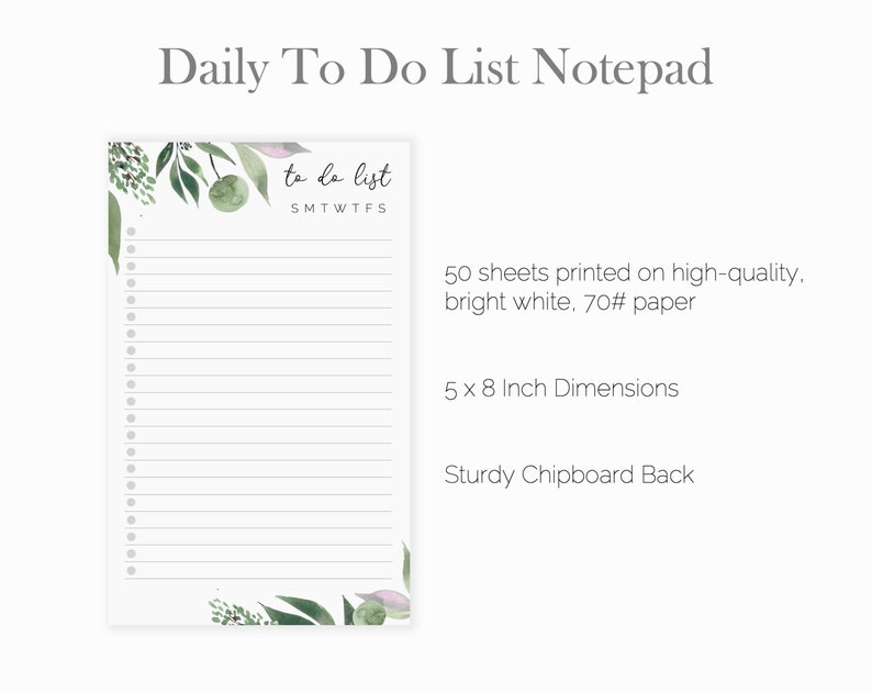 Magnetic to Do List Notepad Daily Tasks Checklist Notepad - Etsy