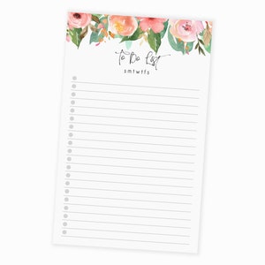 Pink Floral to Do List Notepad | Daily Tasks Checklist Notepad for ...