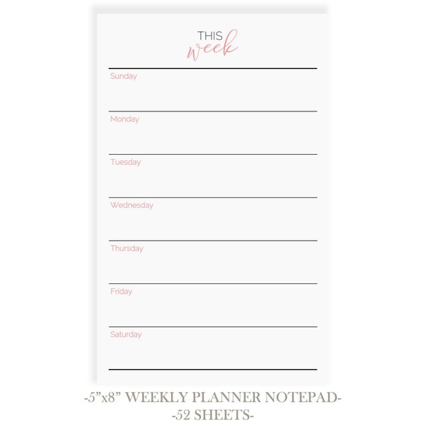 Weekly Planner Pad - Etsy