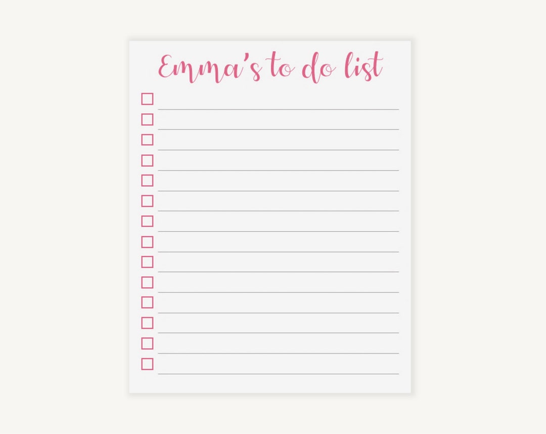 Personalized to Do List Notepad Desk Planner With Checkboxes Custom ...