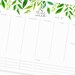 Weekly Planner Pad | Green Leaves Weekly Desktop Planner | Day Schedule ...