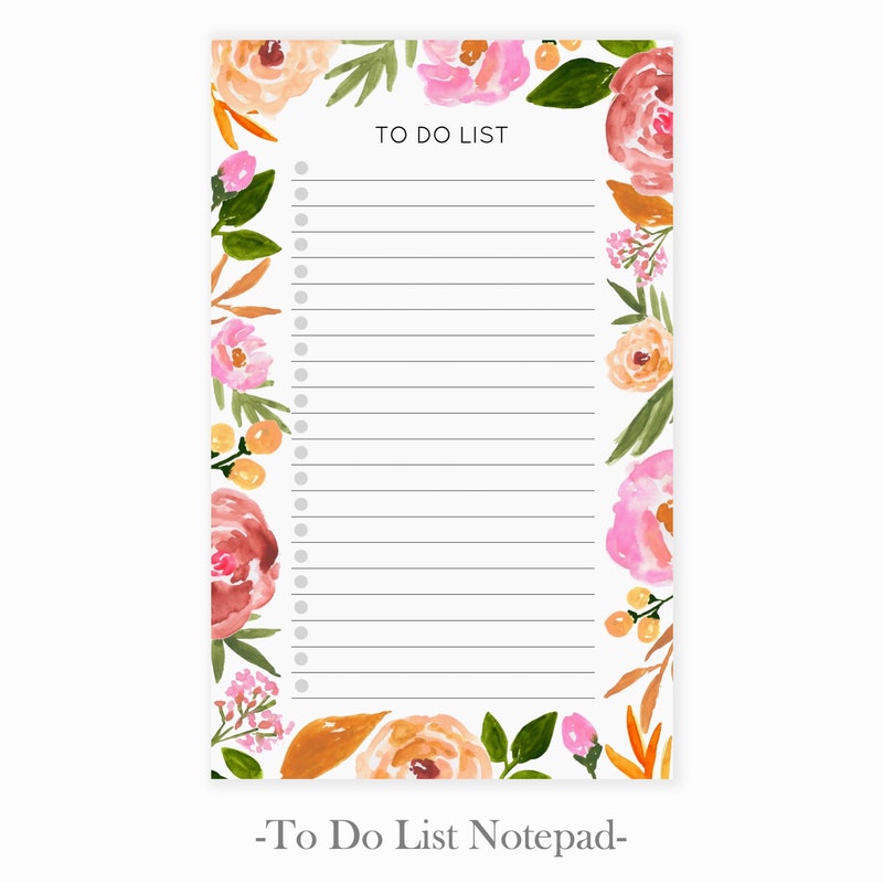 To Do List Notepad - Etsy