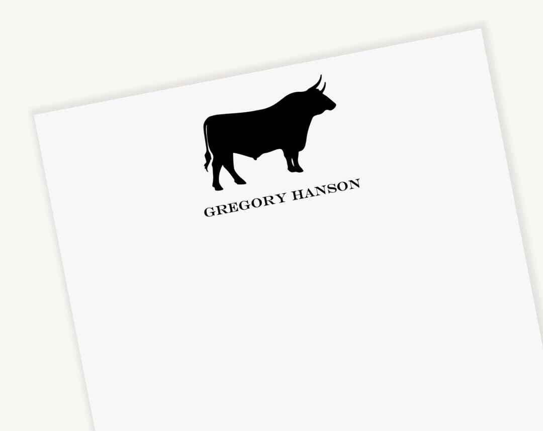 Personalized Bull Notepad With Name | Custom Bull Notepad Gift | Cattle ...