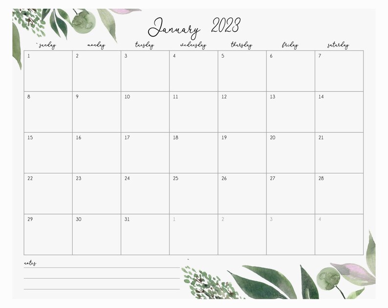 Eucalyptus Leaf Calendar Notepad 8 X 10 Magnetic Calendar - Etsy