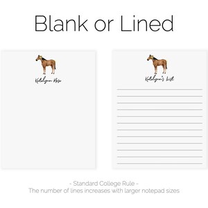 Personalized Horse Notepad | Floral Horse | Cute Farm Notepad | Custom ...