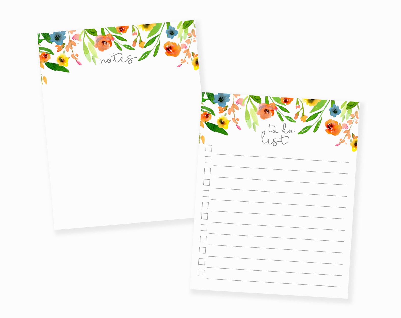 Floral Planner Notepad Bundle | Notepad Planner Set | Spring Flowers ...