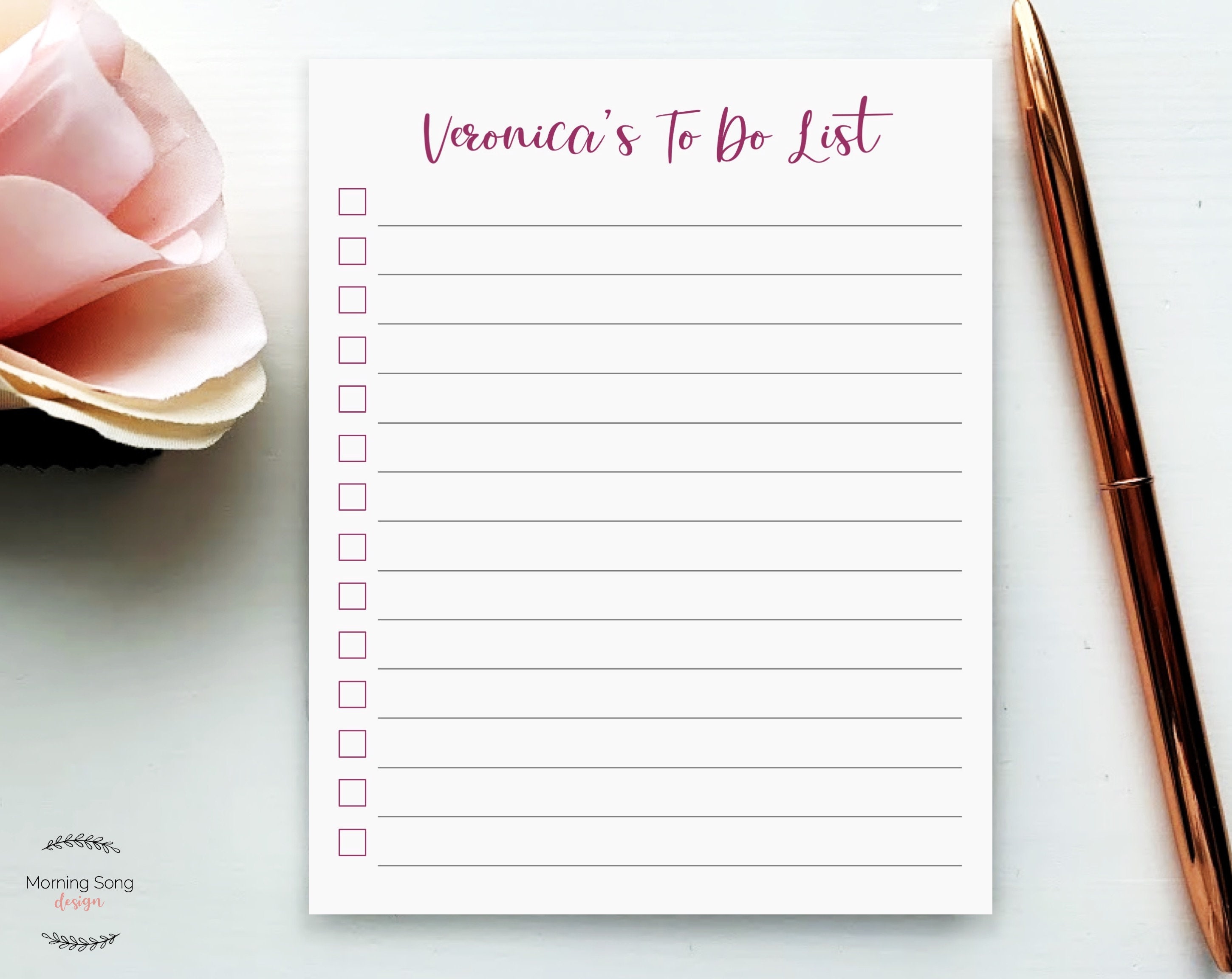Personalized to Do List Notepad Desk Planner With Checkboxes - Etsy
