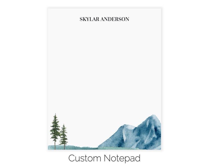 Mountain Peak Notepad | Custom Notepad Nature Theme | Pine Tree ...