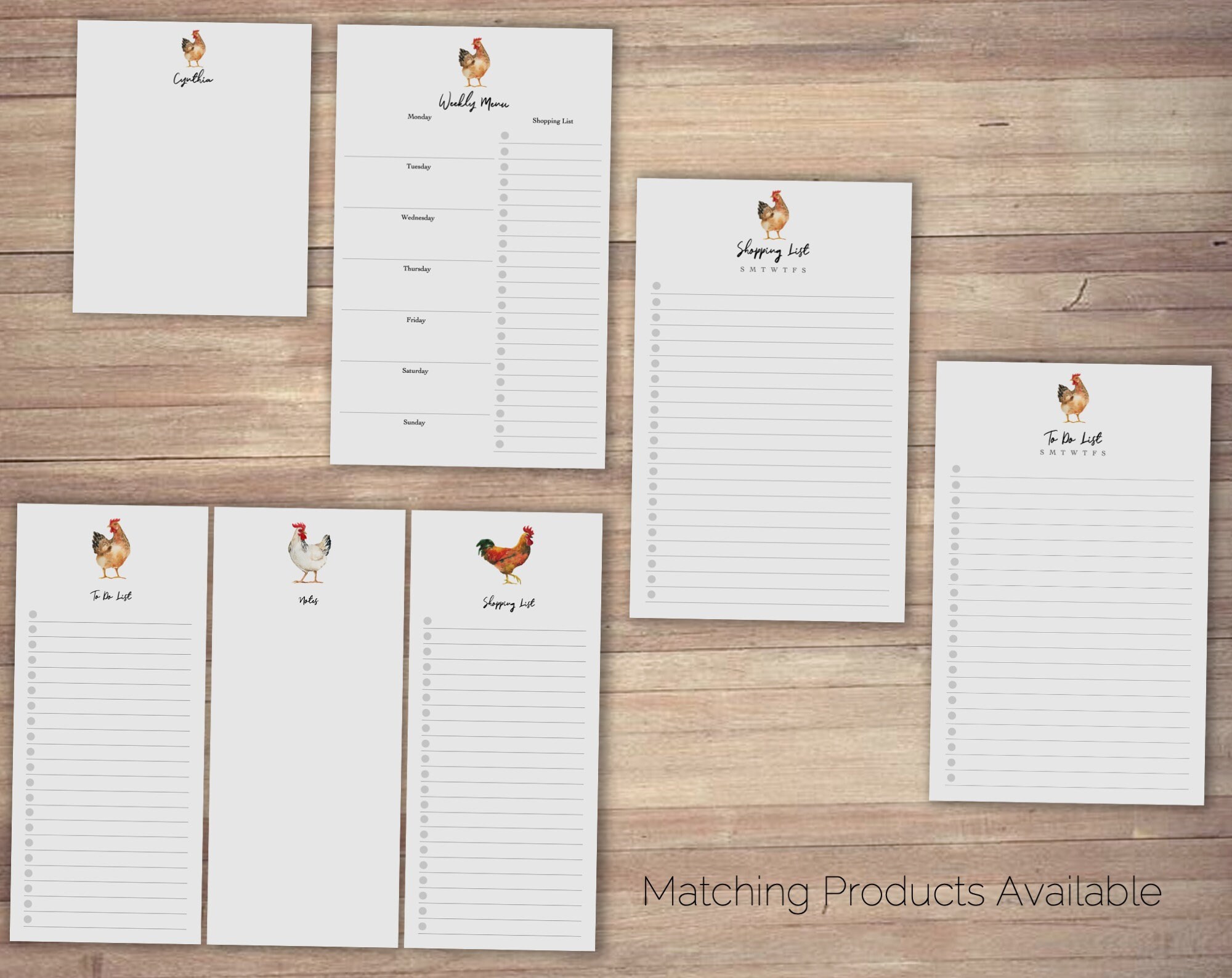Magnetic Weekly Meal Planner Notepad Chickens Chicken - Etsy