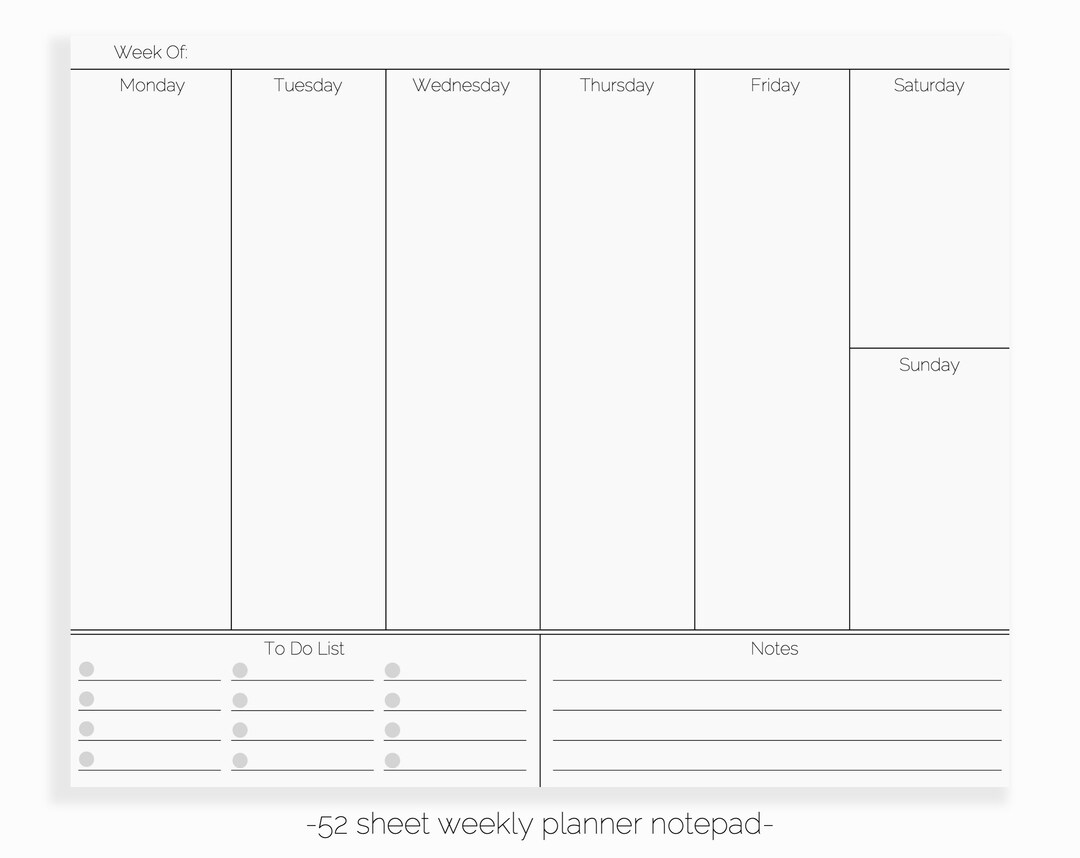 Weekly Planner Pad | 2020 Weekly Planner | Weekly Planner Notepads ...