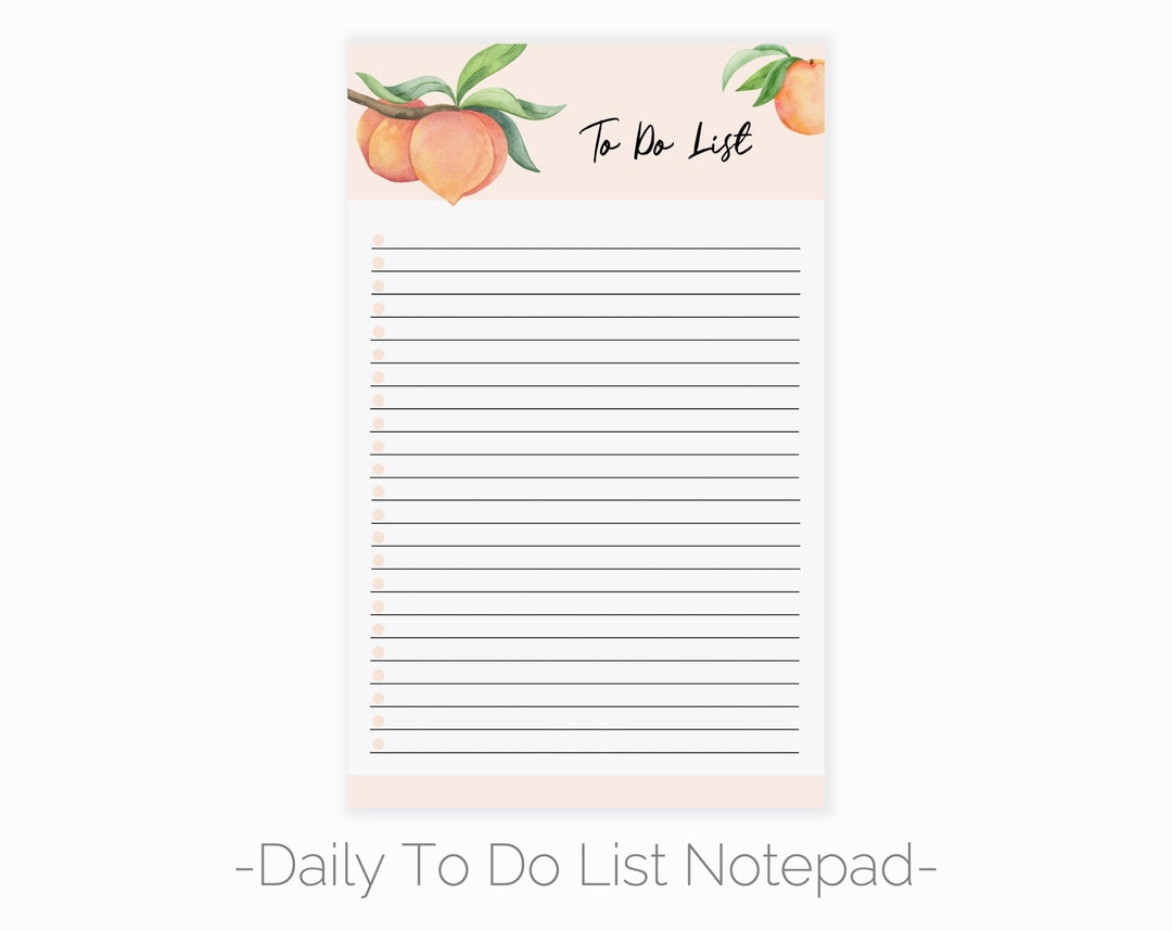 Peach to Do List Notepad | Peaches Magnetic Notepad | Daily Tasks ...