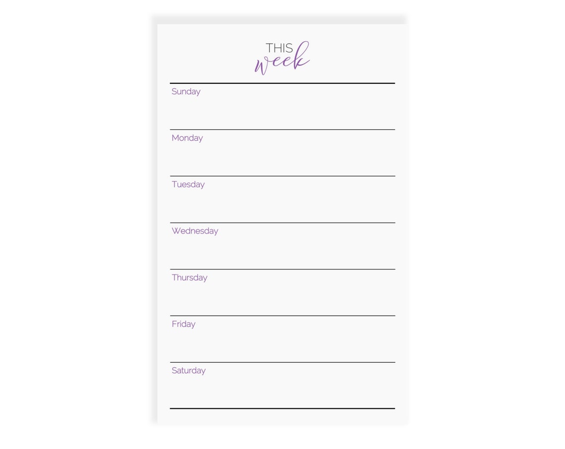 Simple Weekly Planner Pad | 2020 Weekly Planner | Weekly Planner ...