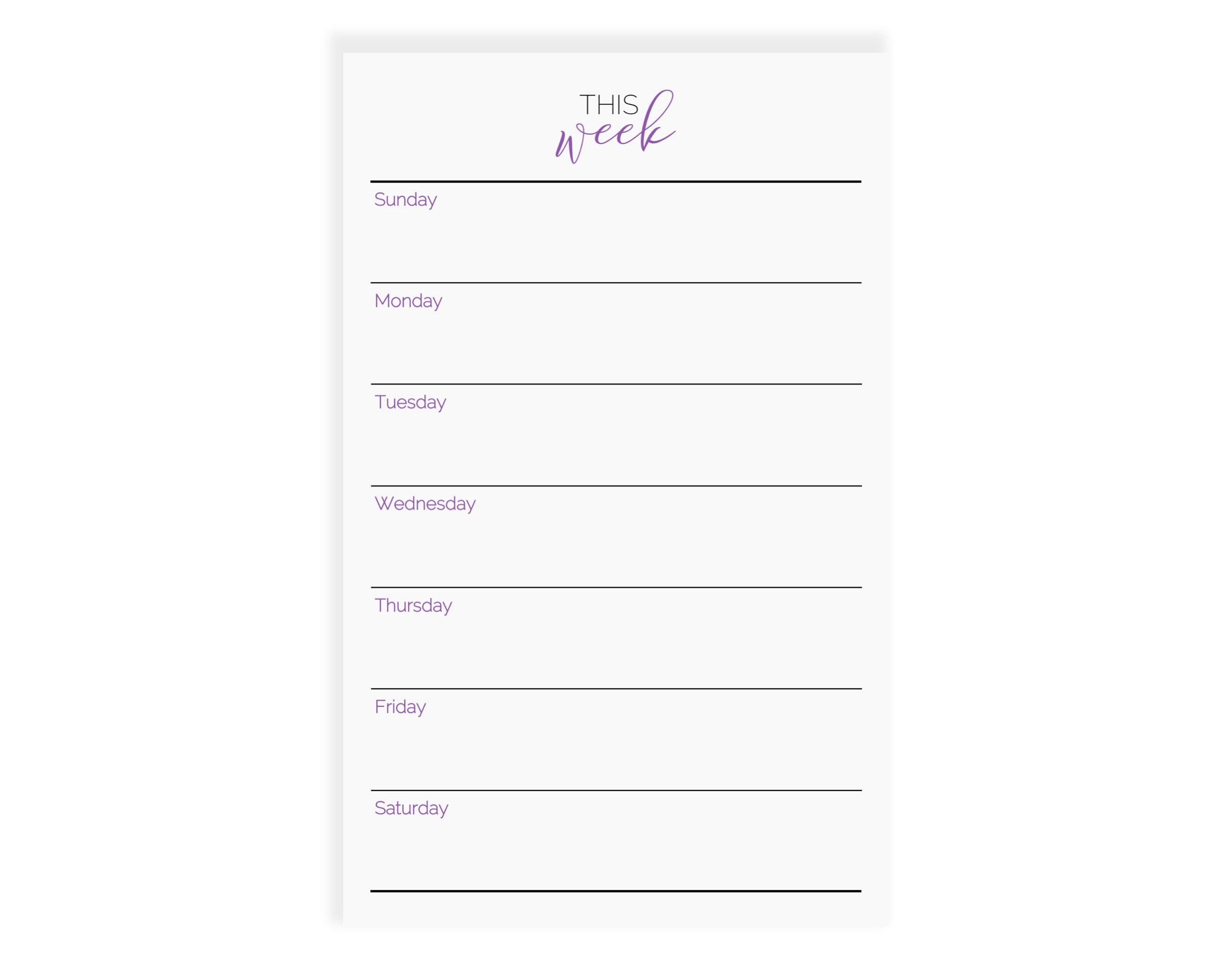 Simple Weekly Planner Pad 2020 Weekly Planner Weekly - Etsy