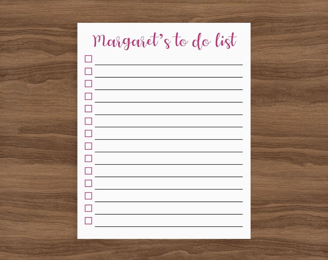 Personalized to Do List Notepad, Custom to Do List Pad With Lines, Kids ...