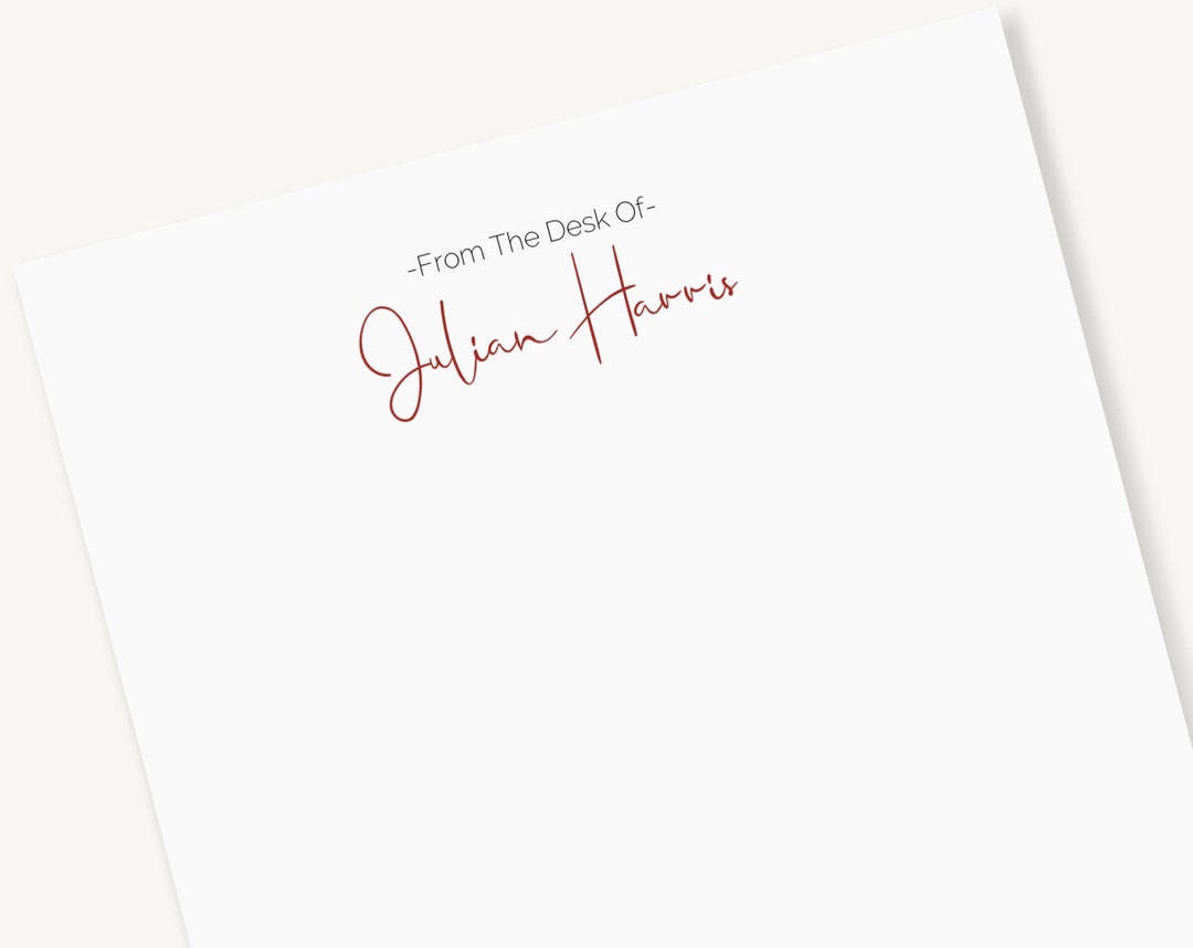 Personalized From the Desk of Notepad Custom Notepads Paper Anniversary ...
