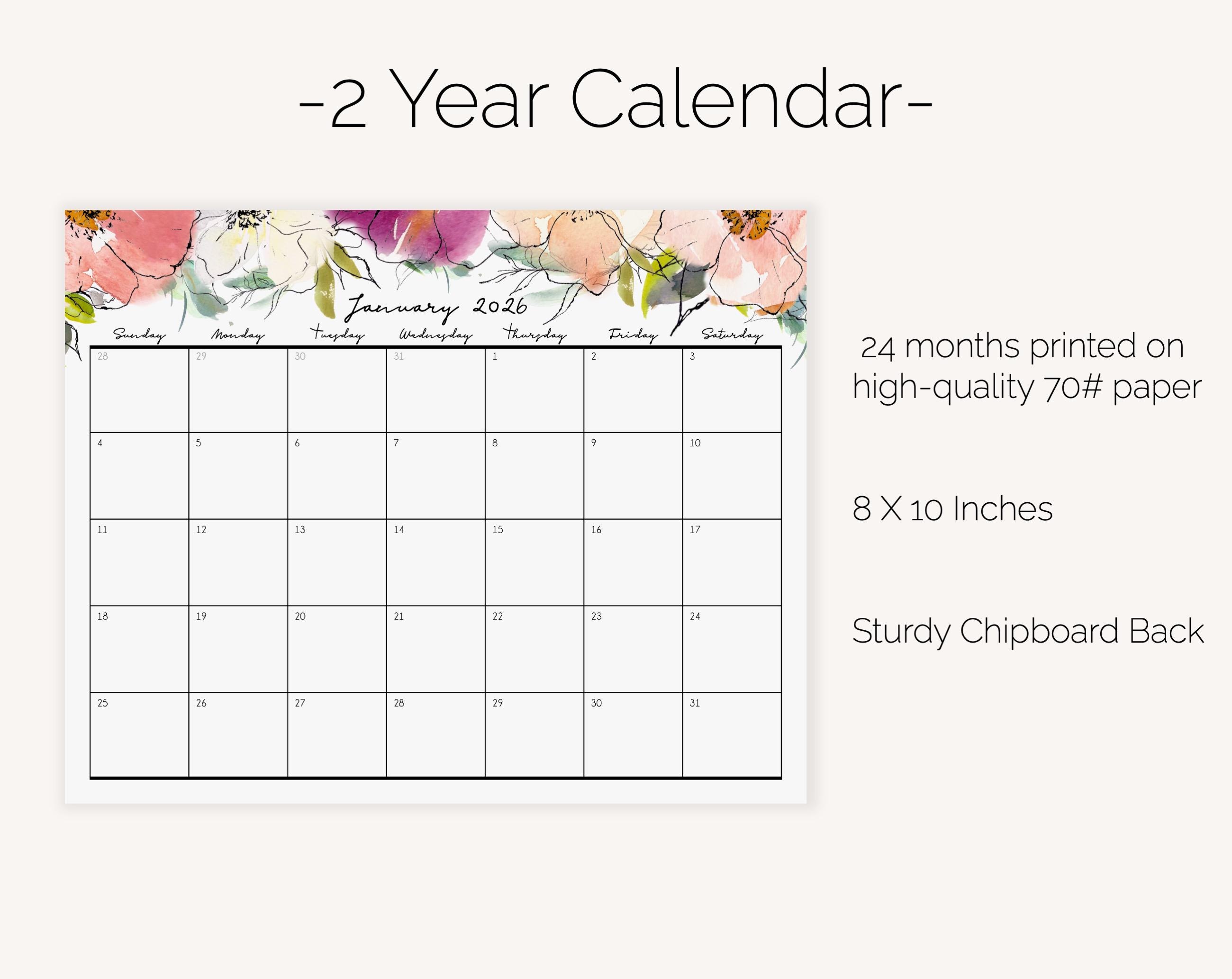 Pastel Garden Calendar Notepad | Magnetic Calendar for Fridge | Desk ...