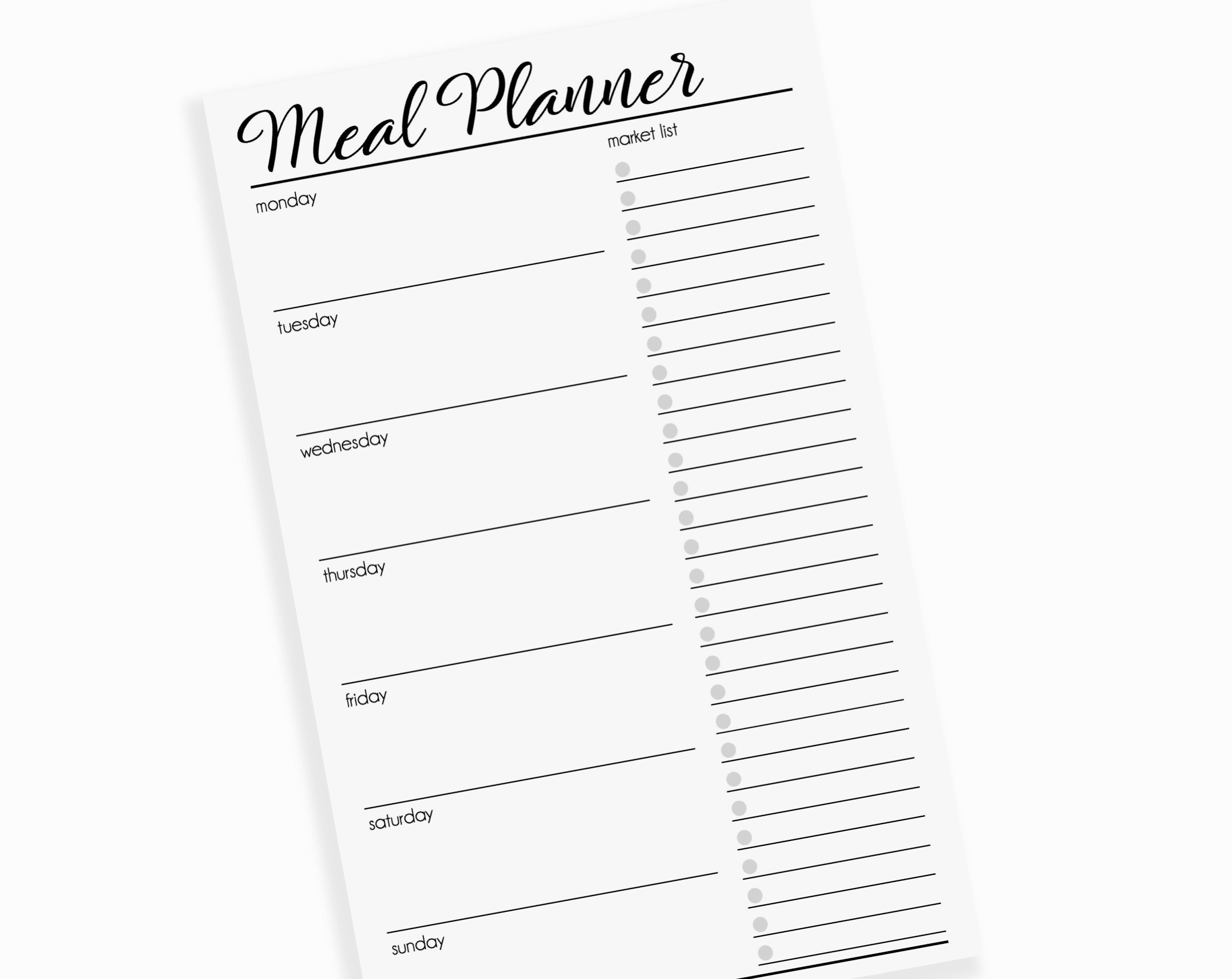 Weekly Meal Planner Notepad Magnetic Menu Planner Notepad - Etsy