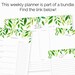 Weekly Planner Pad | Green Leaves Weekly Desktop Planner | Day Schedule ...