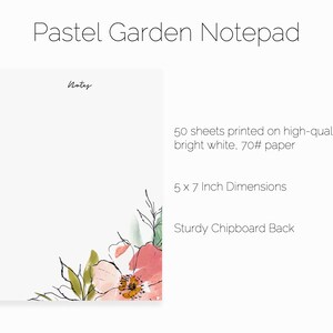 Pastel Garden Notepad | Magnetic Notepad | Teacher Notepad Gift | Basic ...