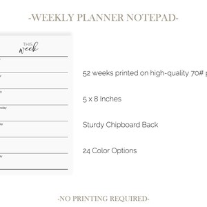 Simple Weekly Planner Pad | 2020 Weekly Planner | Weekly Planner ...