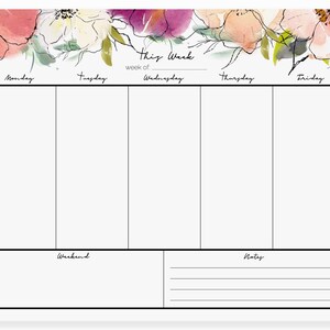 Pastel Garden Weekly Planner Notepad | Flower Notepad Planner | 2020 ...