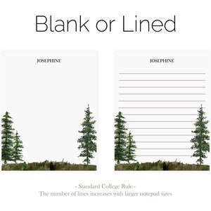 Pine Tree Notepad | Custom Notepad Nature Theme | Outdoors Personalized ...