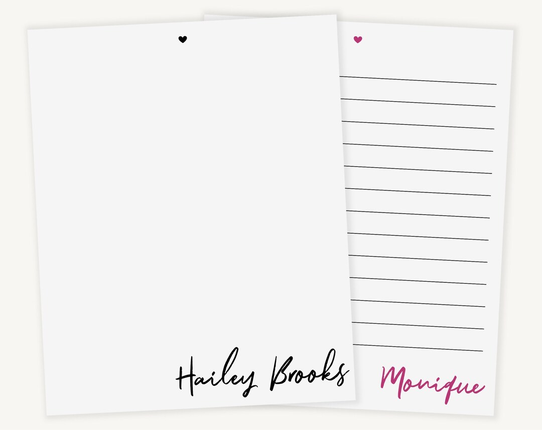 Cursive Personalized Notepad | Custom Notepads | Anniversary Gift for Her | First Anniversary ...