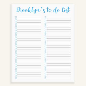 Personalized to Do List Notepad, Custom to Do List Pad With Lines, Kids ...
