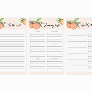 Peach Shopping and Grocery List Notepad | Magnetic Shopping List ...