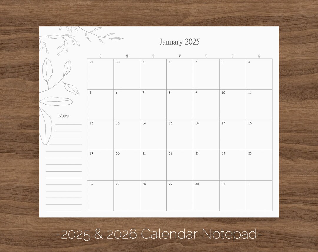 Modern Floral Calendar Notepad | Magnetic Calendar for Fridge | Desk ...