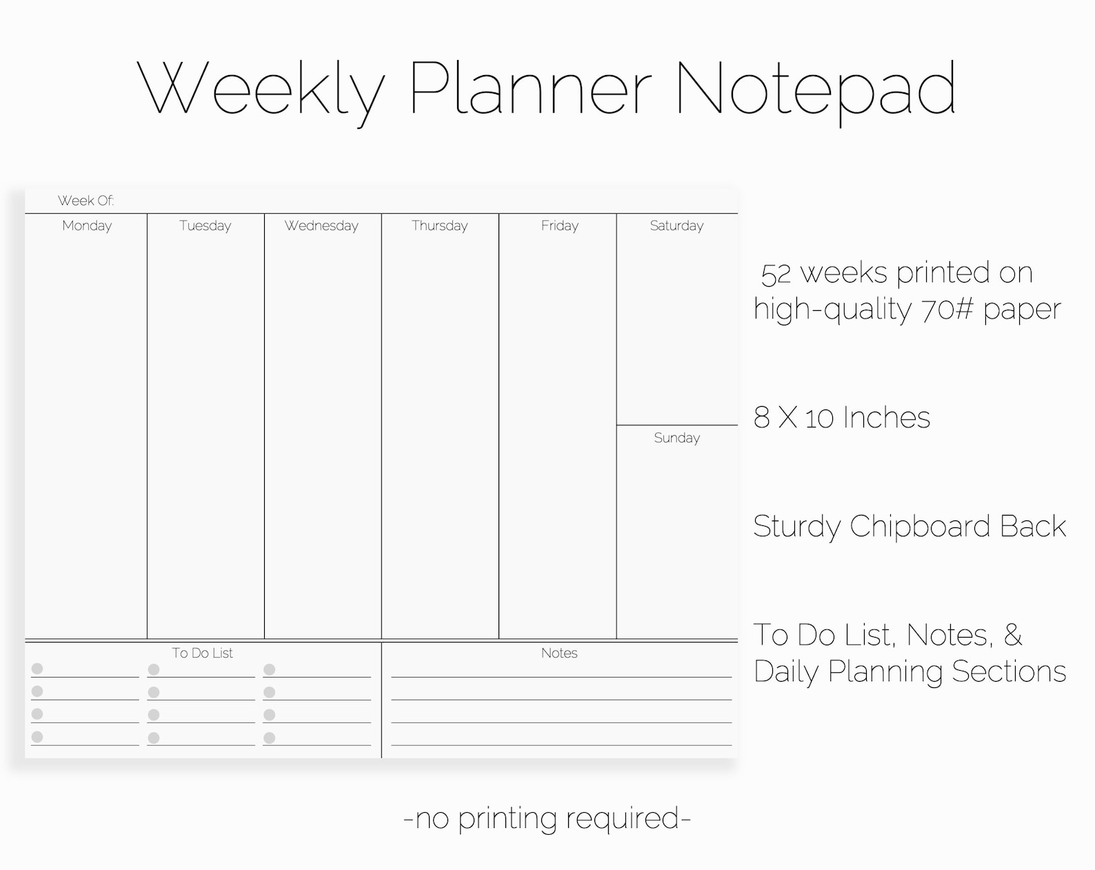 Weekly Planner Pad 2020 Weekly Planner Weekly Planner - Etsy