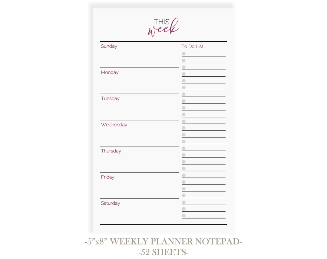 To Do List Weekly Planner Pad | 2020 Weekly Planner | Weekly Planner ...