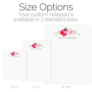 Floral Personalized Notepad With Custom Name | Pink Flower Notepad ...
