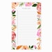 Pink Floral Daily to Do List Notepad Pink Flowers Desk Planner With ...