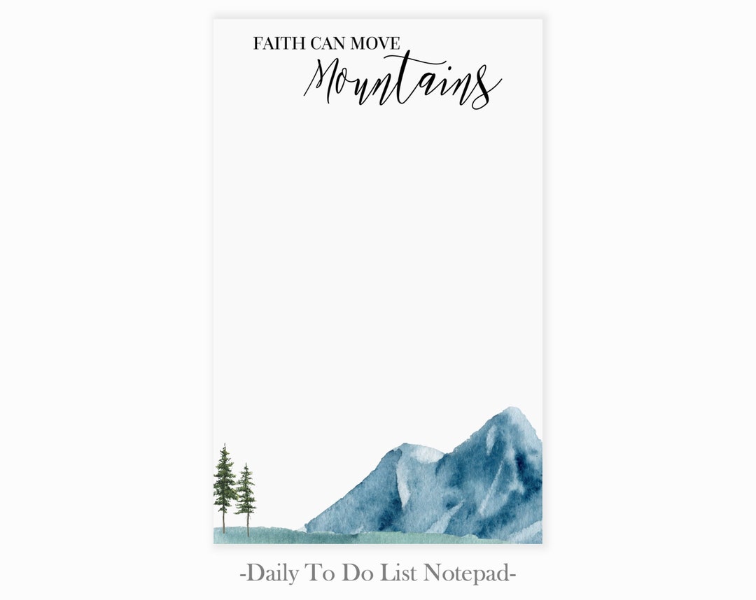 Faith Can Move Mountains Notepad | Magnetic Notepad With Mountains ...