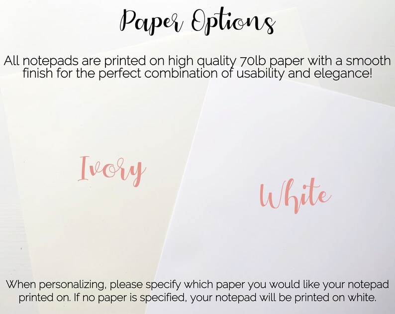 Personalized Simple Script Name 50 Sheet Notepad Custom | Etsy