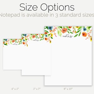 Floral Notepad, Simple Lined or Unlined Notepads, Teacher or Bridesmaid ...